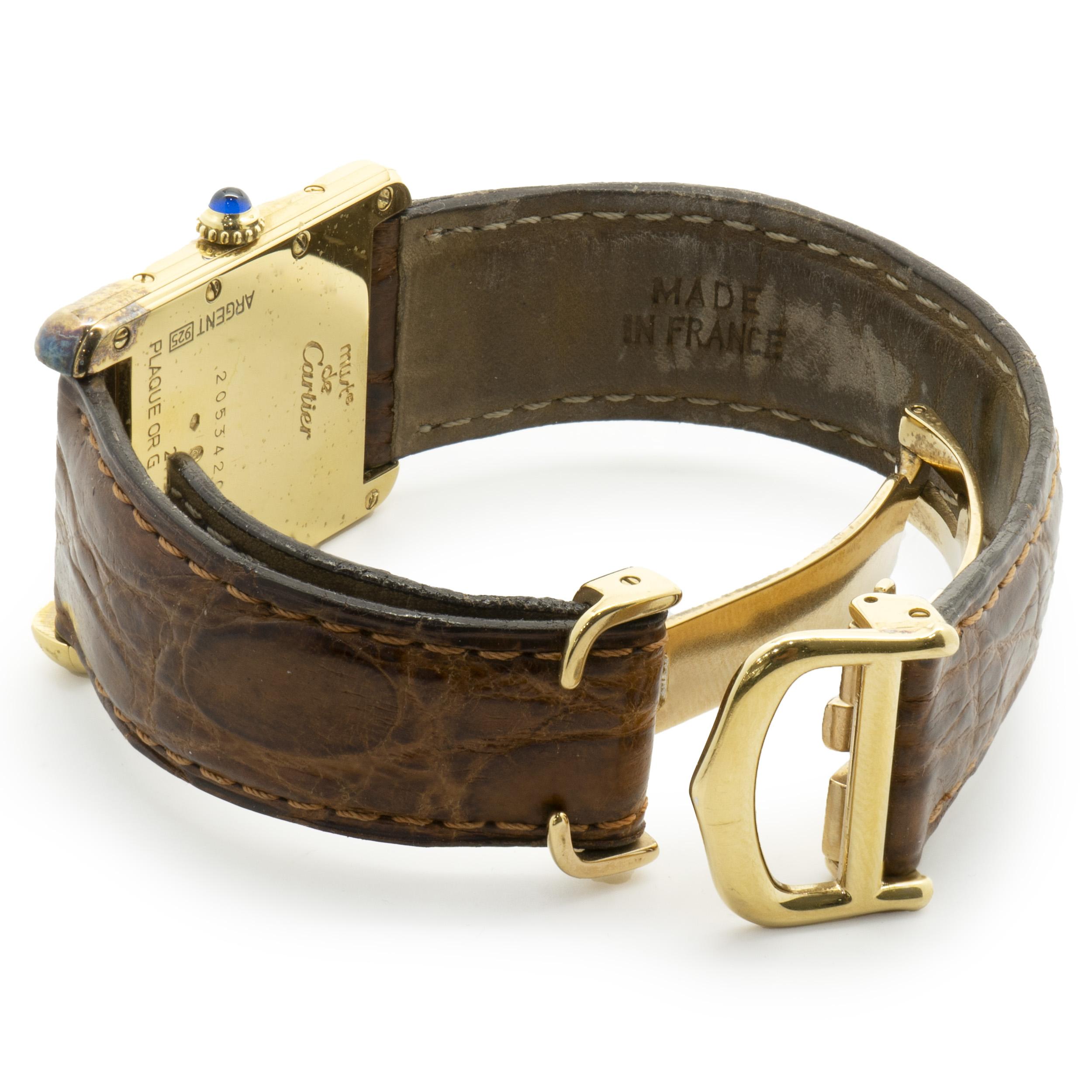 Cartier Sterling Silver Tank Vermeil For Sale at 1stDibs