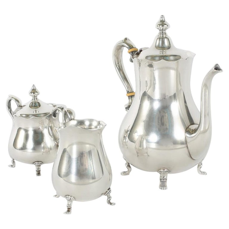 Cartier Sterling Silver Tea / Coffee Service, Set of 3 For Sale at 1stDibs