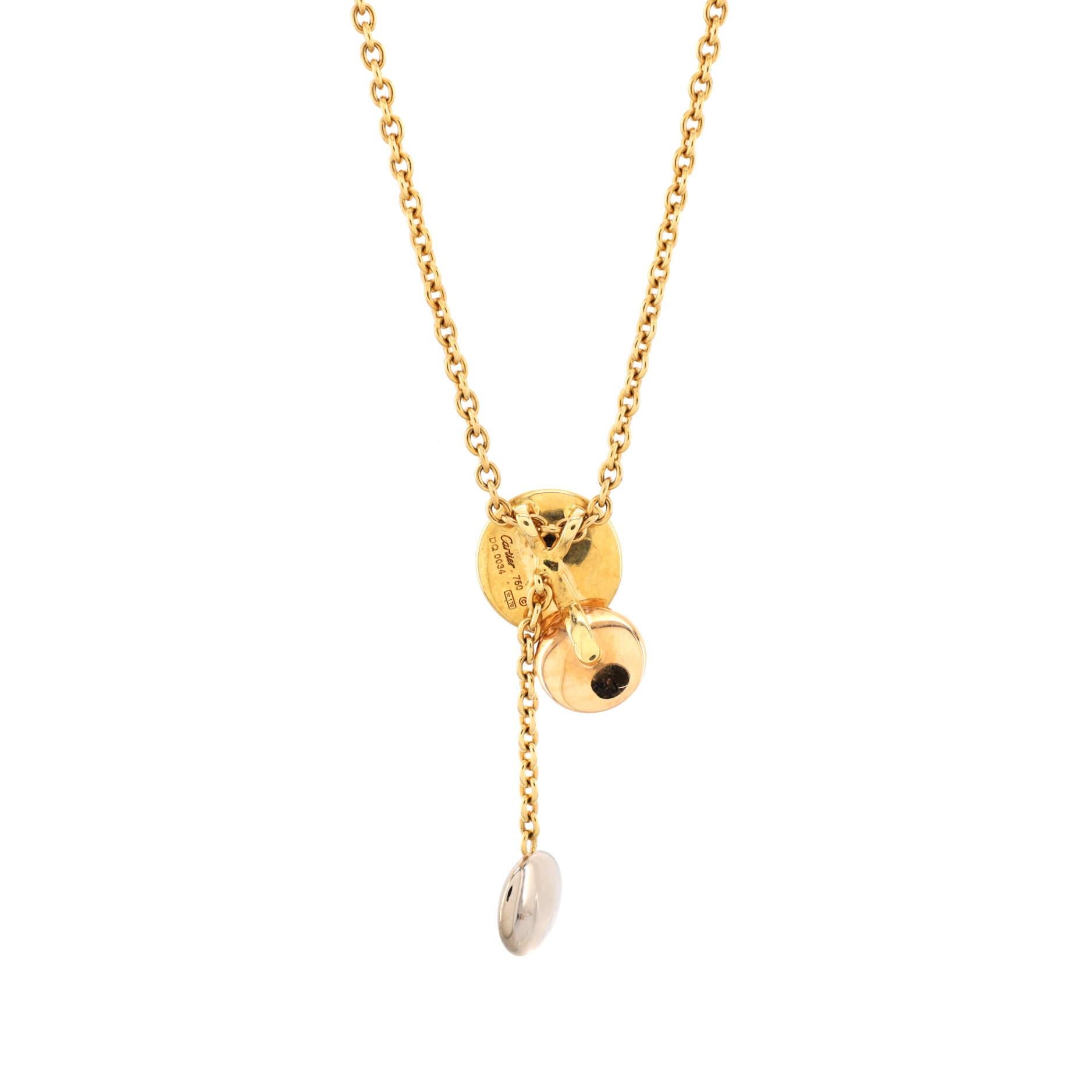 Cartier Sweet Trinity Drop Pendant Necklace 18k Tricolor Gold at ...