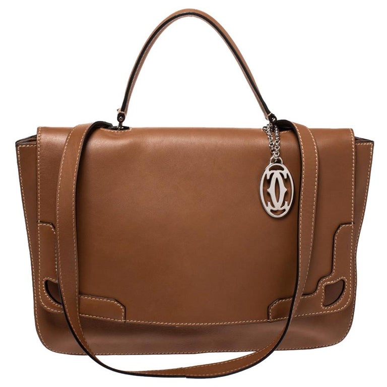 Cartier Tan Leather Marcello de Cartier Top Handle Bag at 1stDibs ...