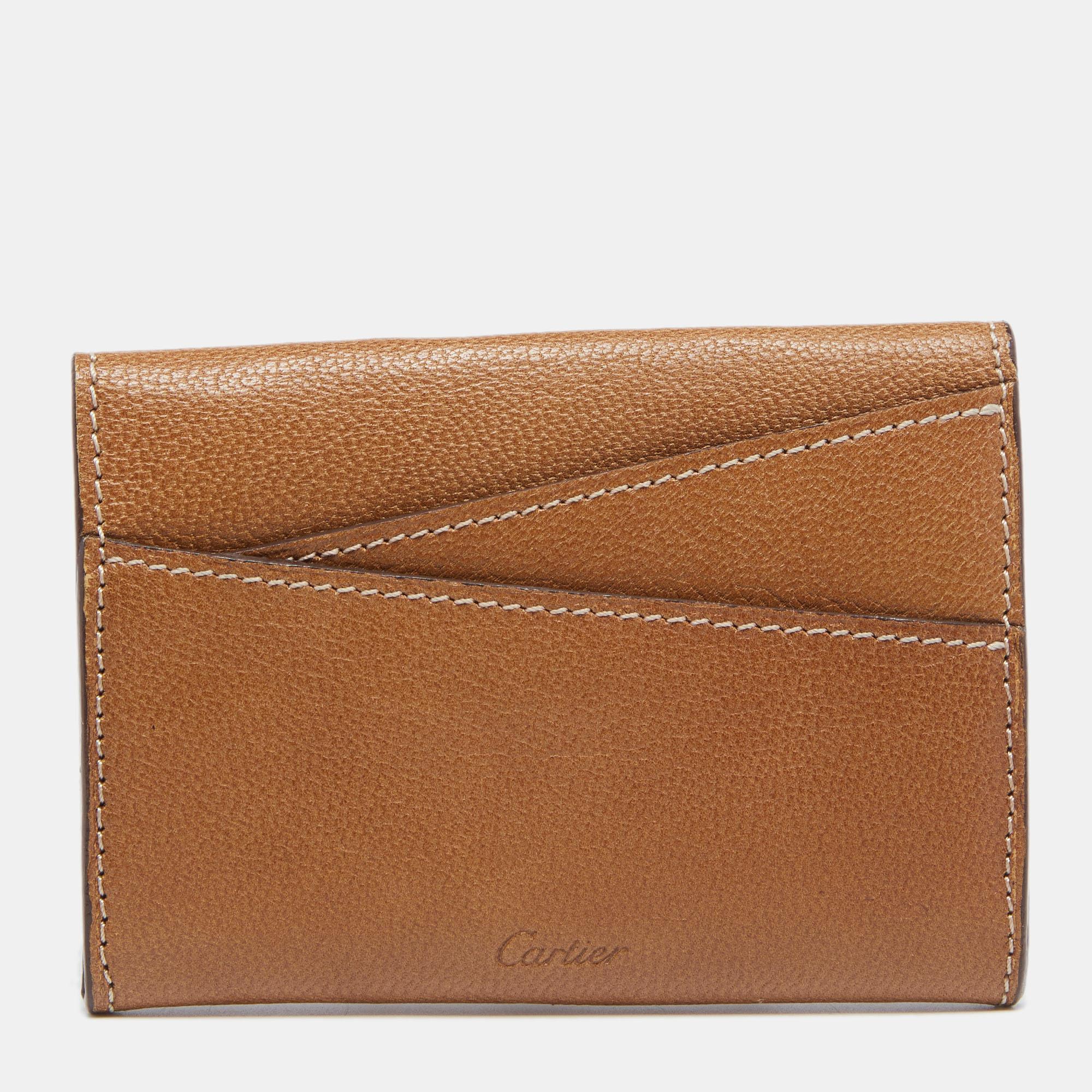 Cartier Tan Leather Must de Cartier Card Case at 1stDibs | cartier card ...