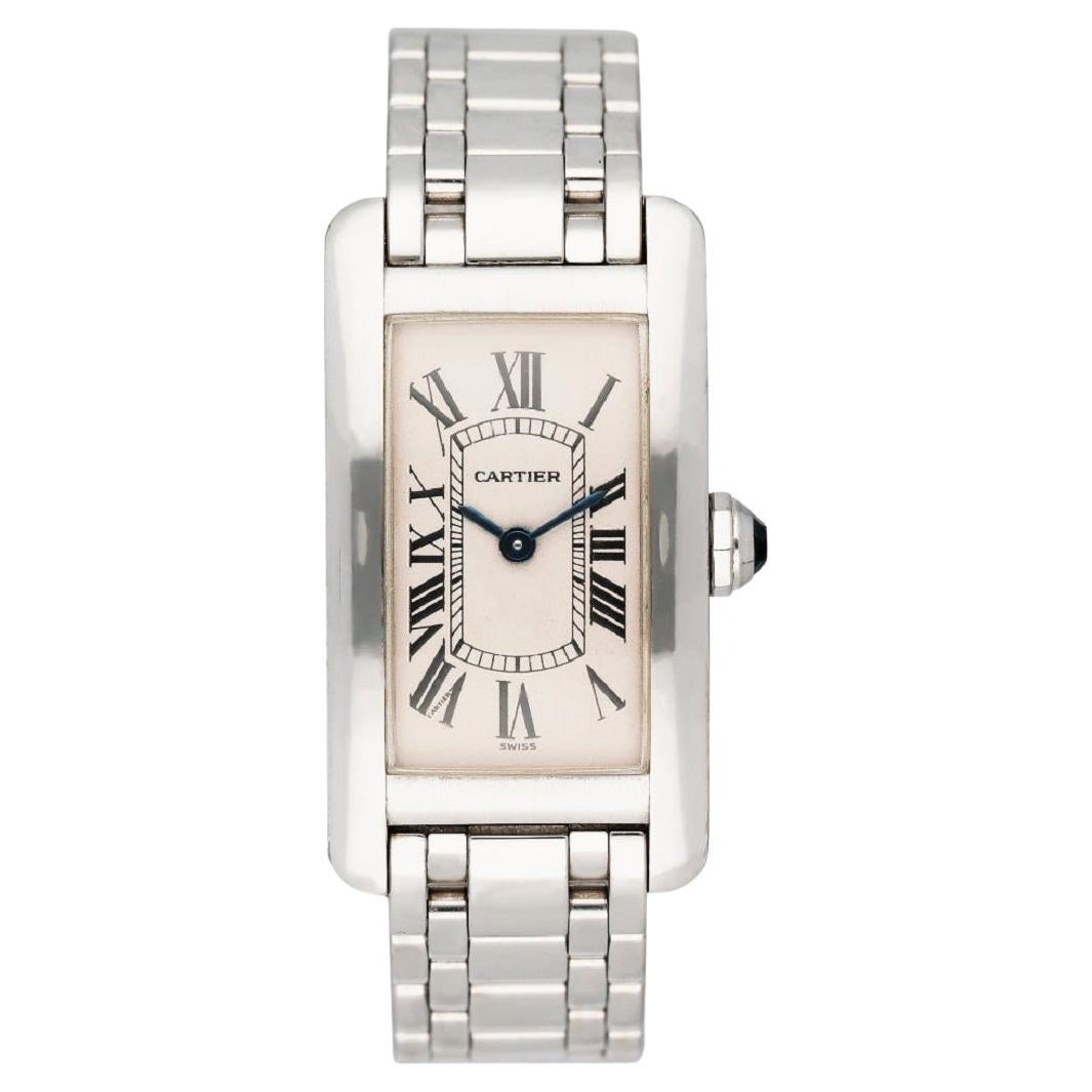 CARTIER Tank Americaine 18k Gold Automatic Chronograph at 1stDibs