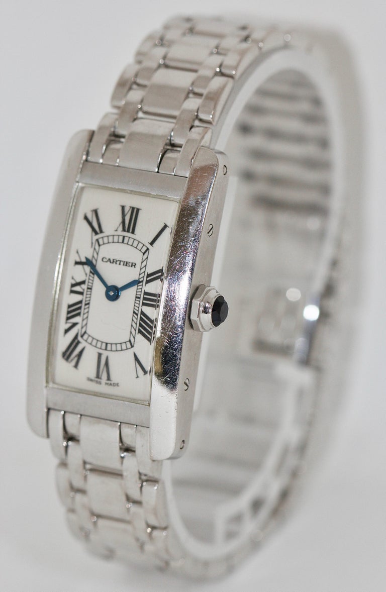 Cartier Tank Américaine 1713 Lady 18 Karat White Gold, Quarz at 1stDibs ...
