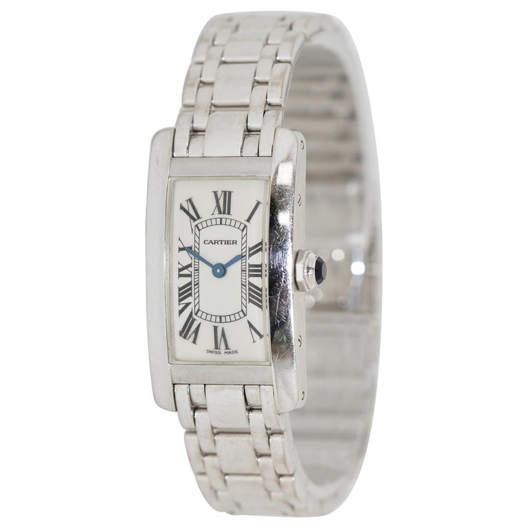 Cartier Tank Américaine 1713 Lady 18 Karat White Gold, Quarz at 1stDibs ...