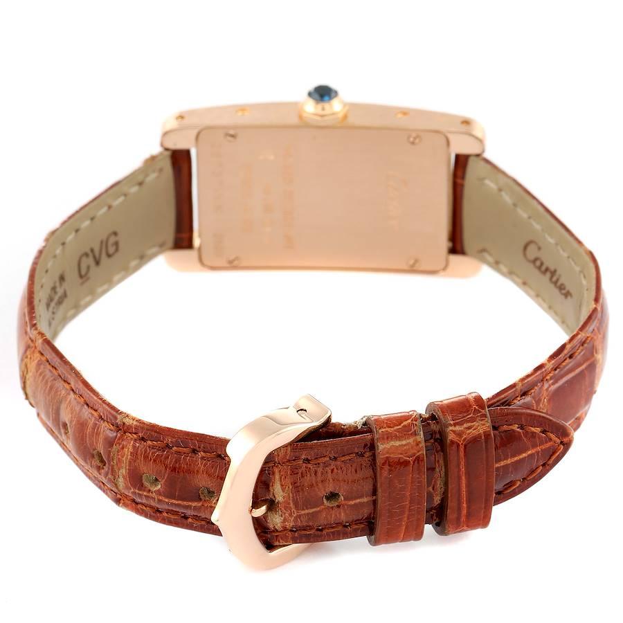 Cartier Tank Americaine 18K Rose Gold Silver Dial Ladies Watch W2607456 ...