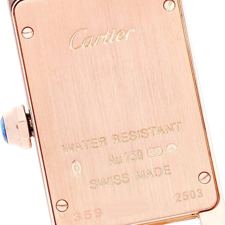 Cartier Tank Americaine 18K Rose Gold Silver Dial Ladies Watch W2607456 ...