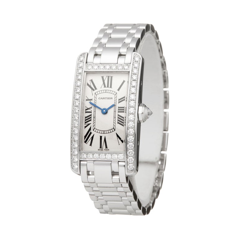 Cartier Tank Americaine 18k White Gold 2489 Wristwatch at 1stDibs ...