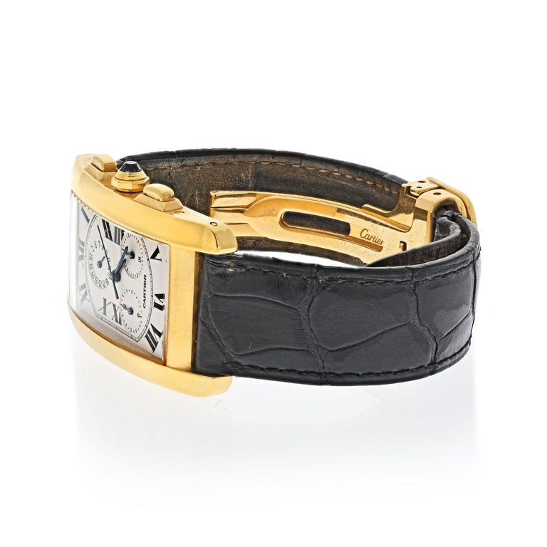 Cartier Tank Americaine 18k Yellow Gold 1730 Watch For Sale at 1stDibs