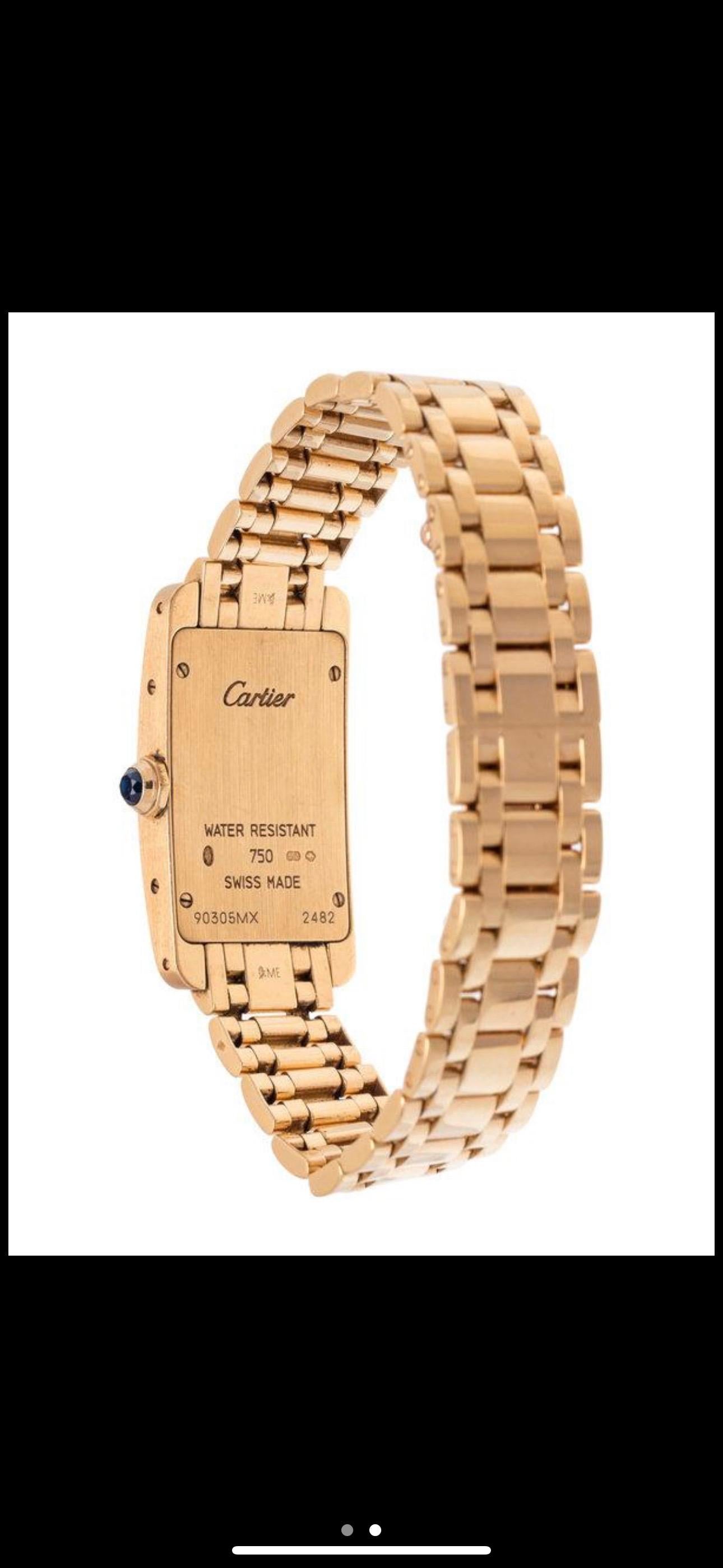 Cartier Tank Americaine 18k Yellow Gold For Sale at 1stDibs