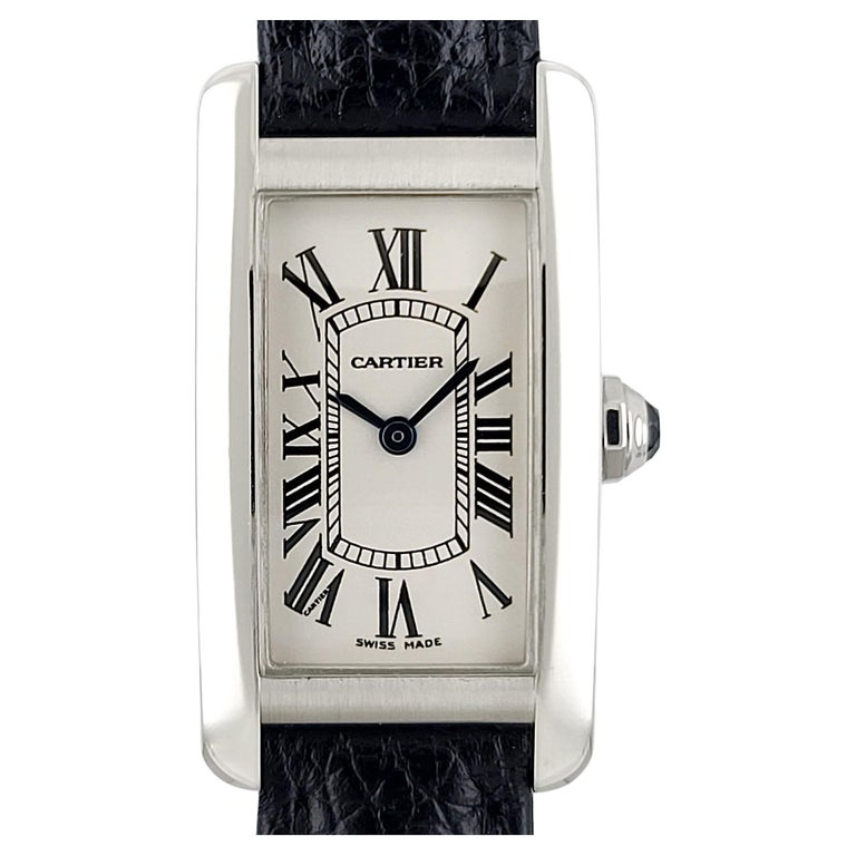 Cartier Tank Americaine 2489 18k White Gold + 18k White Gold Buckle For ...