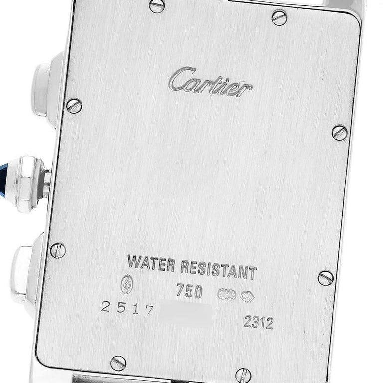 Cartier Tank Americaine Chronograph White Gold Mens Watch W2603356 For ...