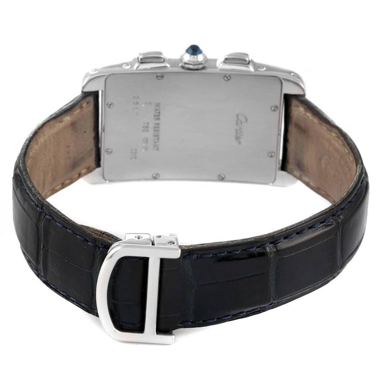 Cartier Tank Americaine Chronograph White Gold Mens Watch W2603356 For ...