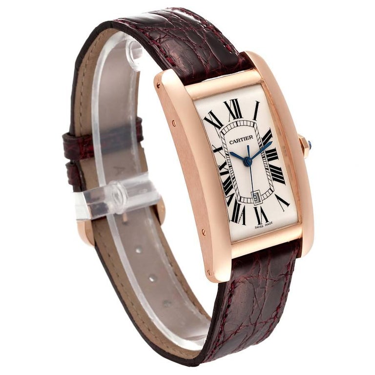 Cartier Tank Americaine Large 18K Rose Gold Watch W2609156 Box Papers ...