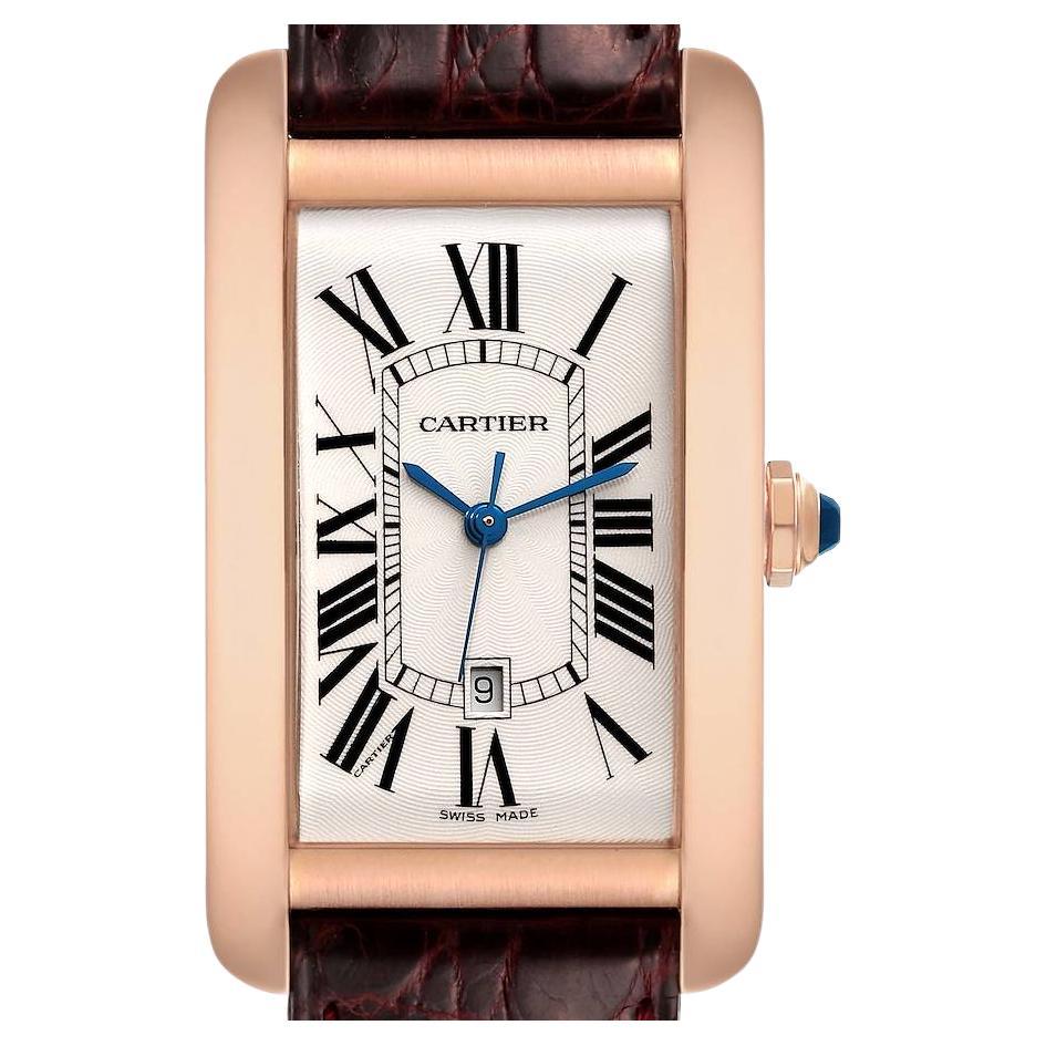 Cartier Tank Solo W5200025 18K Rose Gold Mens Watch Box Papers at 1stDibs