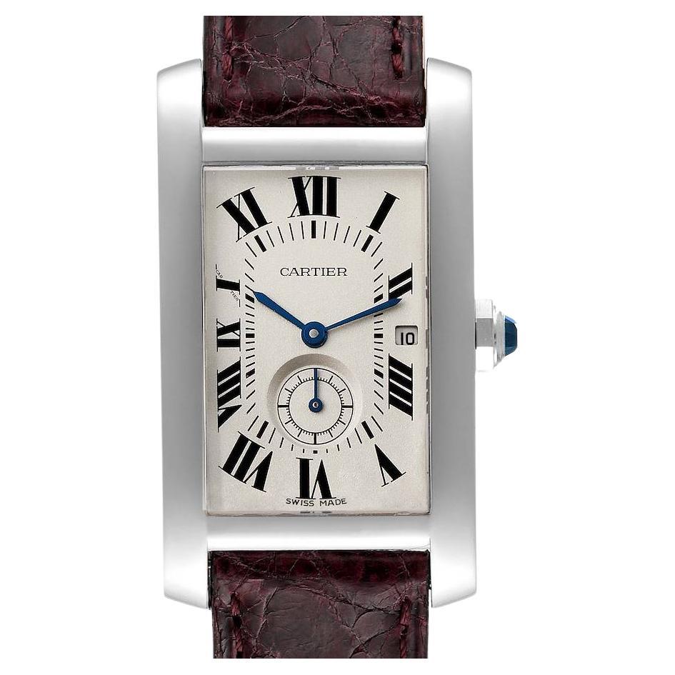 Cartier Tank Americaine Mini 1380 18 Karat Gold White Roman Dial Ladies ...