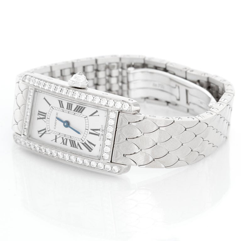 Cartier Tank Americaine 'or American' Ladies WG Diamond Watch 2489 For ...