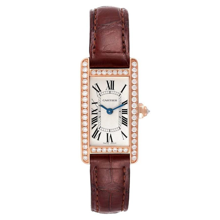 Cartier Tank Americaine Small Rose Gold Diamond Ladies Watch WJTA0002 ...
