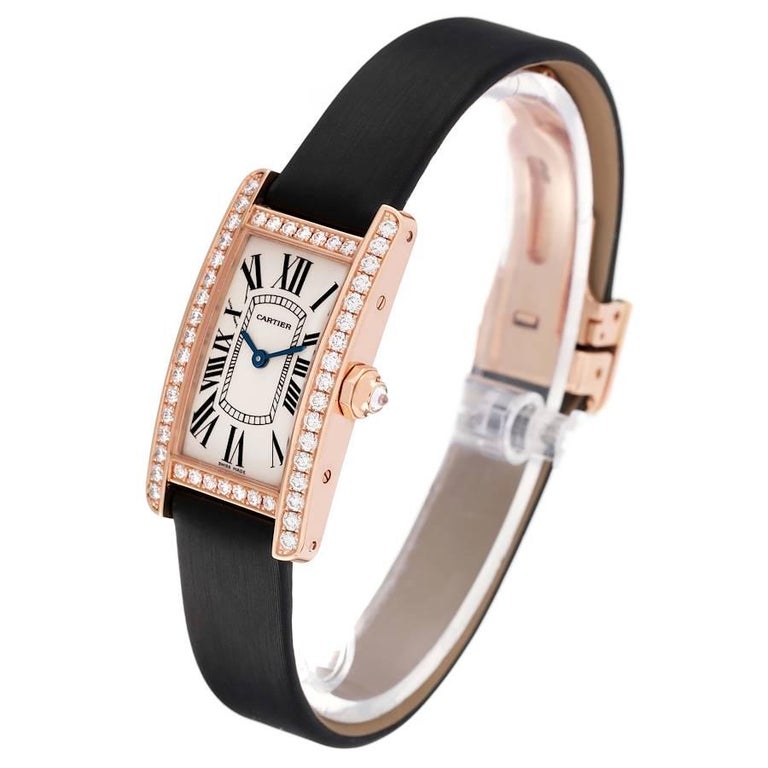 Cartier Tank Americaine Small Rose Gold Diamond Ladies Watch WJTA0002 ...