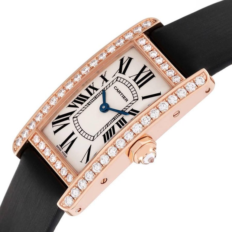 Cartier Tank Americaine Small Rose Gold Diamond Ladies Watch WJTA0002 ...