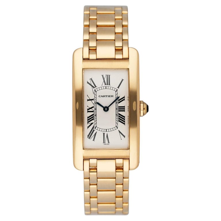 Cartier Tank Americaine W26014K2 Midsize 18K Yellow Gold Watch Box ...