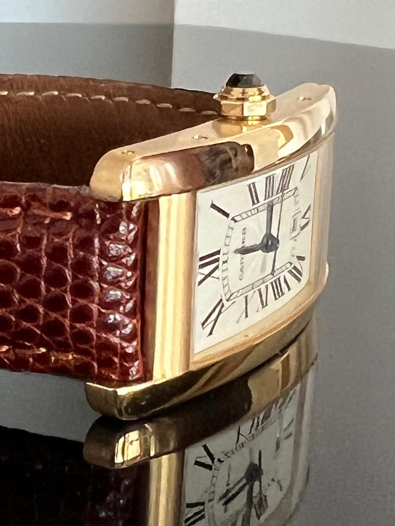 Cartier Tank Americaine Yellow Gold Automatic 1725 For Sale at 1stDibs