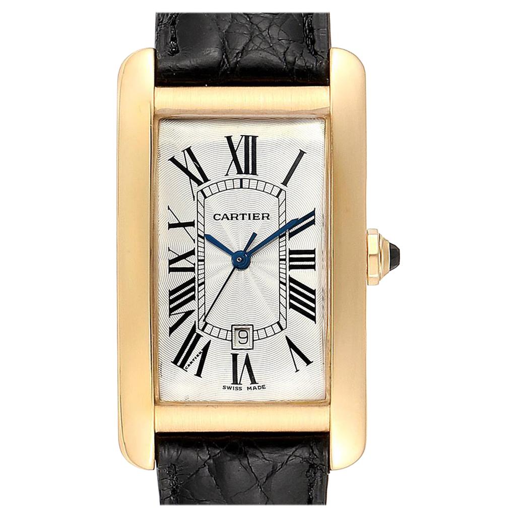 Cartier Tank Americaine Yellow Gold Automatic Men's Watch W2603156 For ...