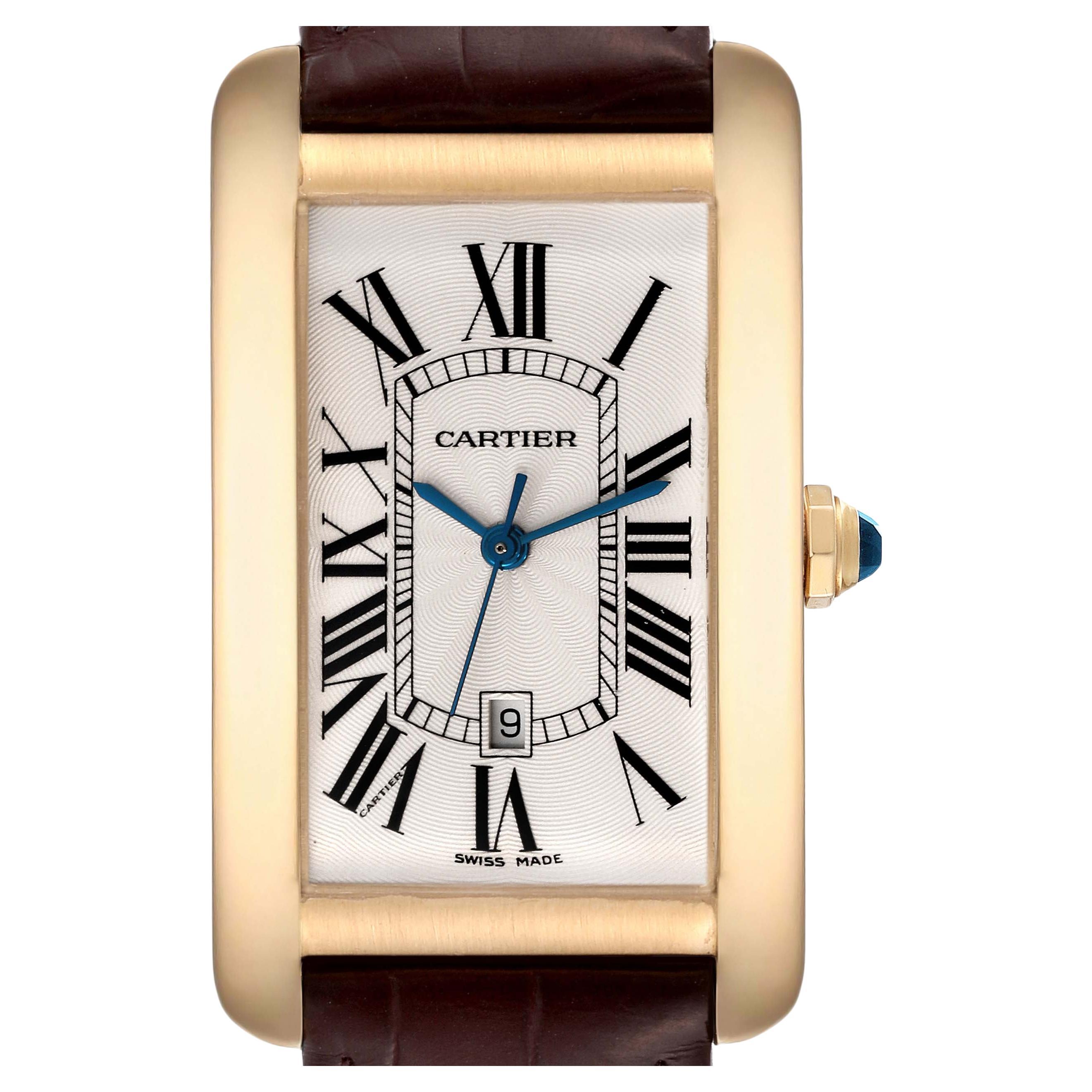 Cartier Tank Americaine Yellow Gold Automatic Mens Watch W2603156 For ...