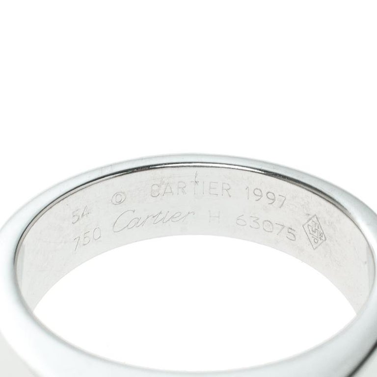 Cartier Tank Amethyst 18K White Gold Ring Size 54 For Sale at 1stDibs