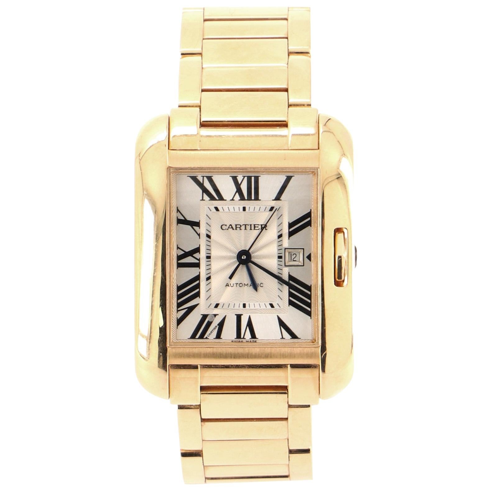 Cartier Tank Anglaise Automatic Watch Rose Gold 30 at 1stDibs