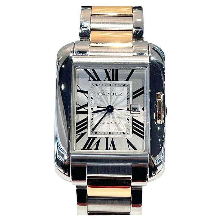 Cartier Tank Anglaise Large Steel 18K Rose Gold Watch REF W5310007 at ...