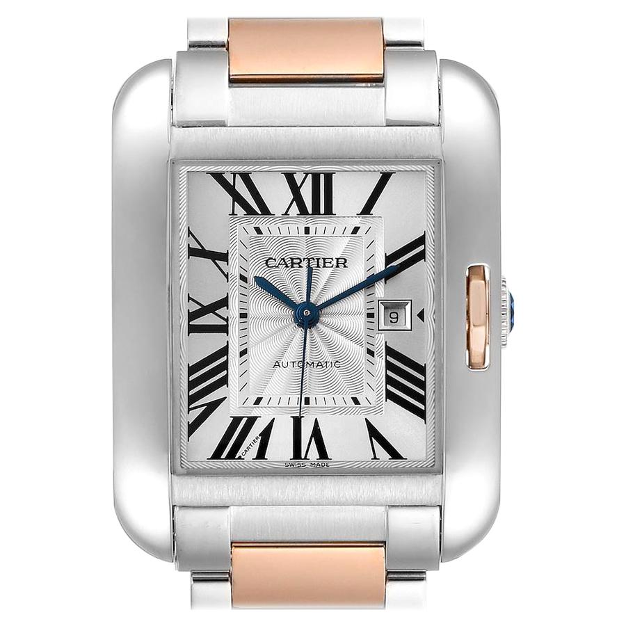 Cartier Tank Anglaise Large Steel 18K Rose Gold Watch W5310007 Box ...
