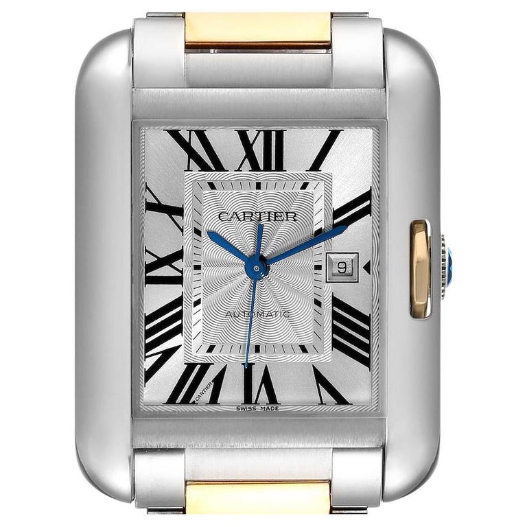 Cartier Tank Anglaise Large Steel 18K Yellow Gold Watch W5310047 Box ...