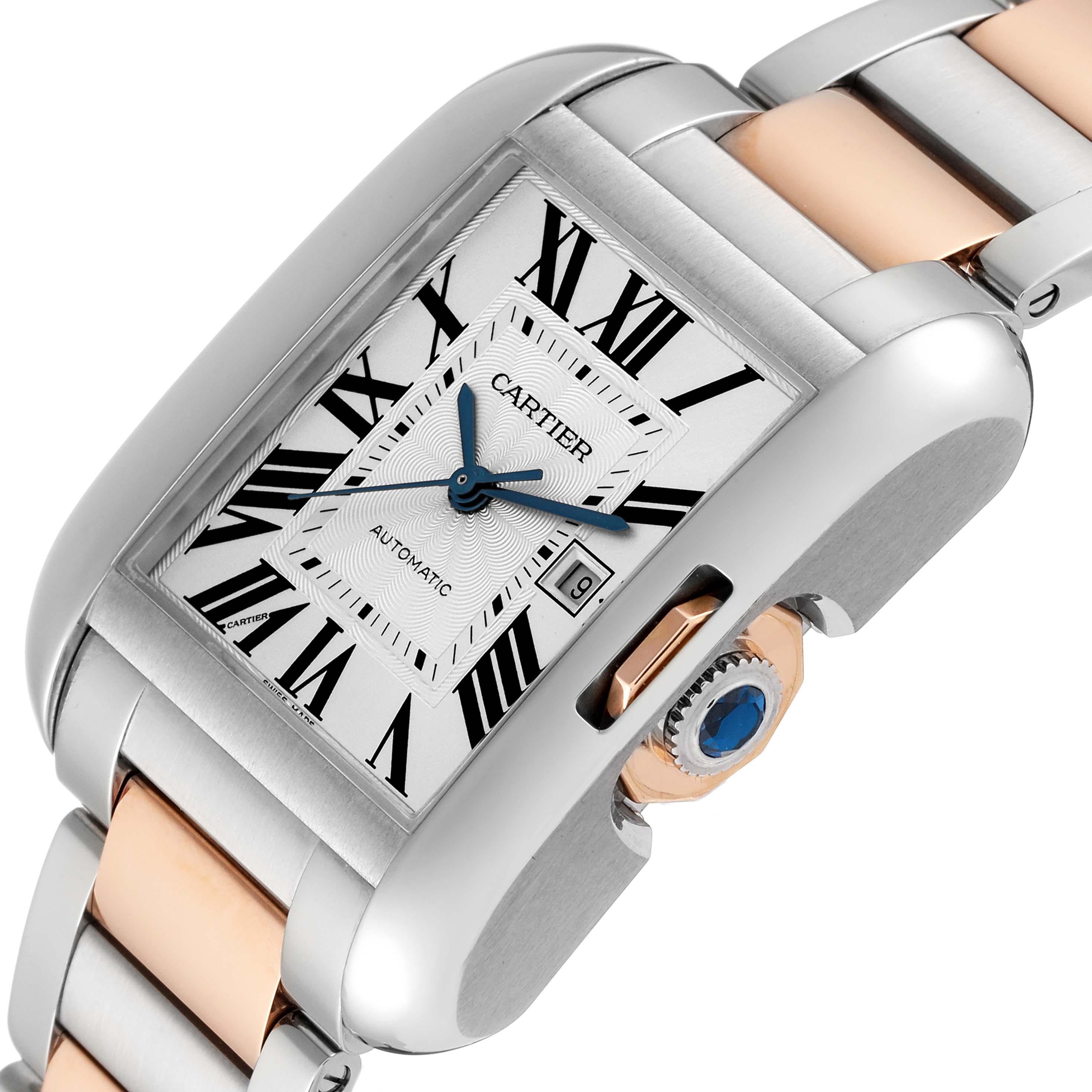 Cartier Tank Anglaise Large Steel Rose Gold Mens Watch W5310037 For ...