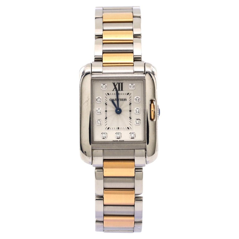 Cartier Tank Anglaise Quartz Watch Rose Gold and Stainless Steel with ...