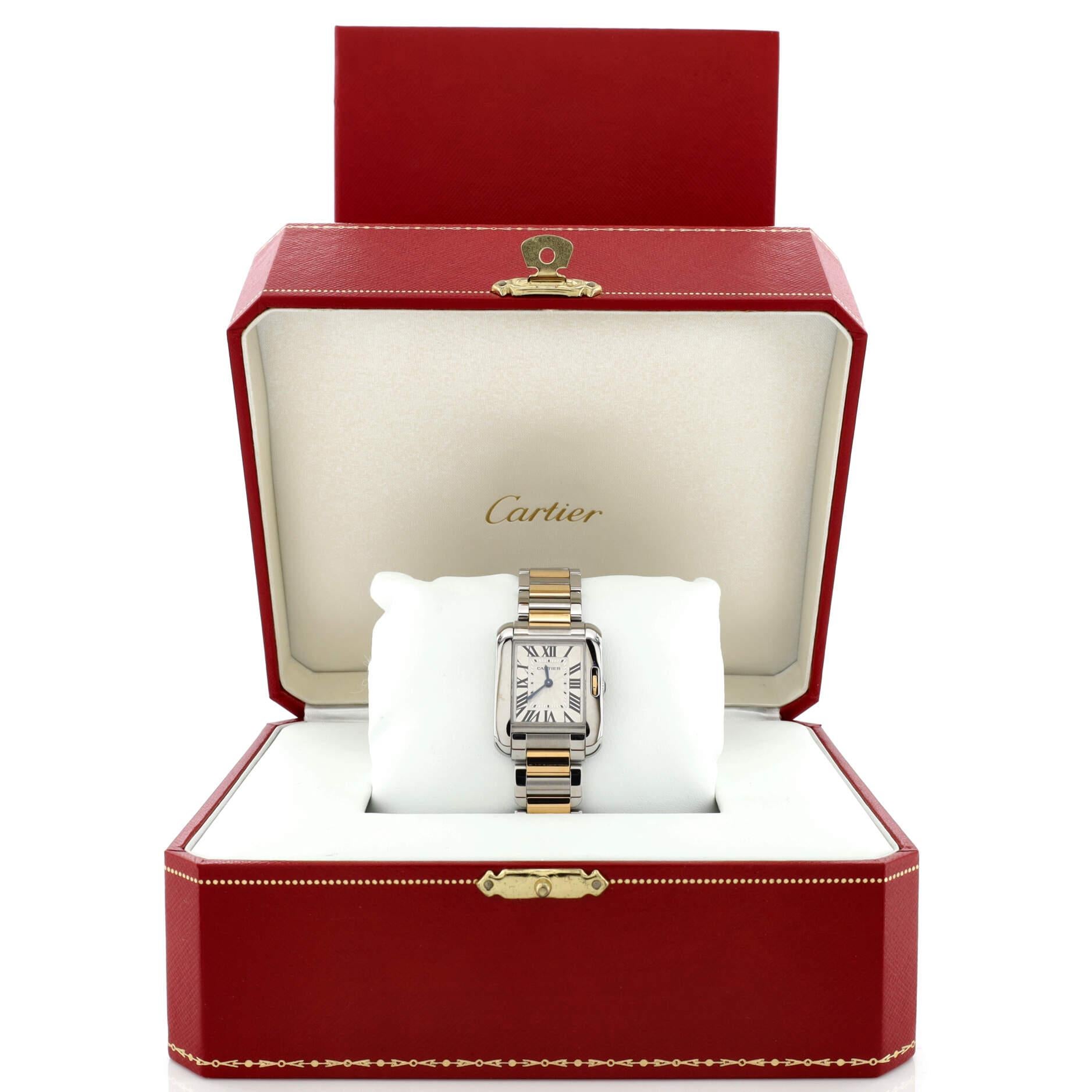 Cartier Tank Anglaise Quartz Watch Stainless Steel and Yellow Gold 23 ...