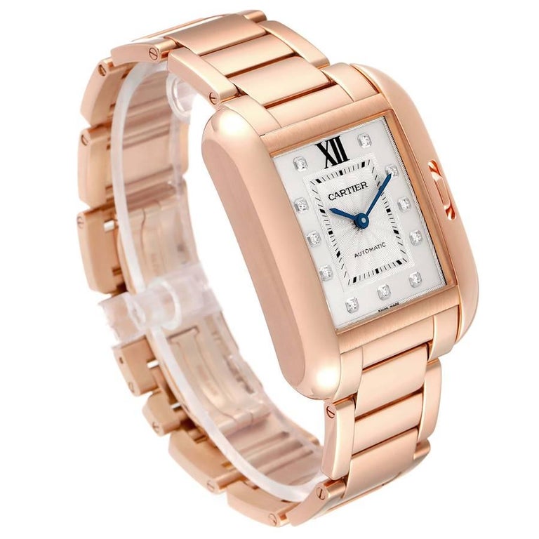 Cartier Tank Anglaise Rose Gold Diamond Ladies Watch WJTA0004 For Sale ...
