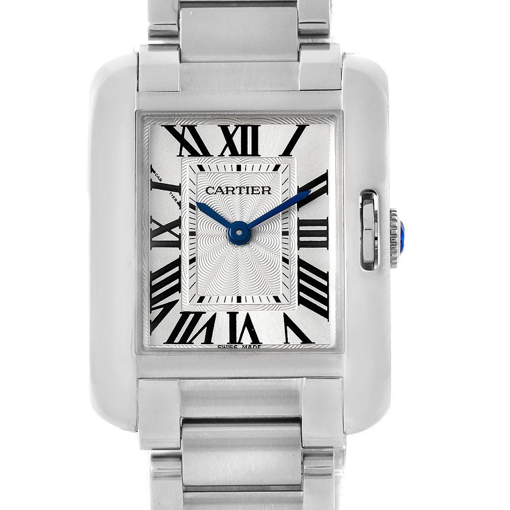 Cartier Tank Anglaise Small Steel Ladies Watch W5310022 For Sale at 1stDibs