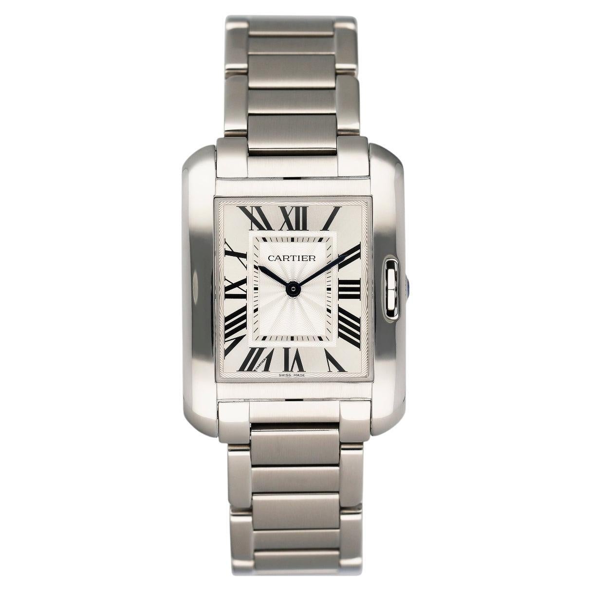Cartier Tank Basculante Steel Reversible Case Quartz Ladies Watch ...