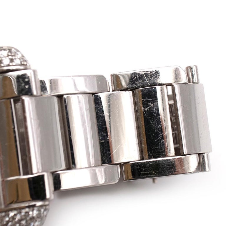 Cartier Tank Anglaise Extra Large 18 Karat White Gold with Diamonds ...