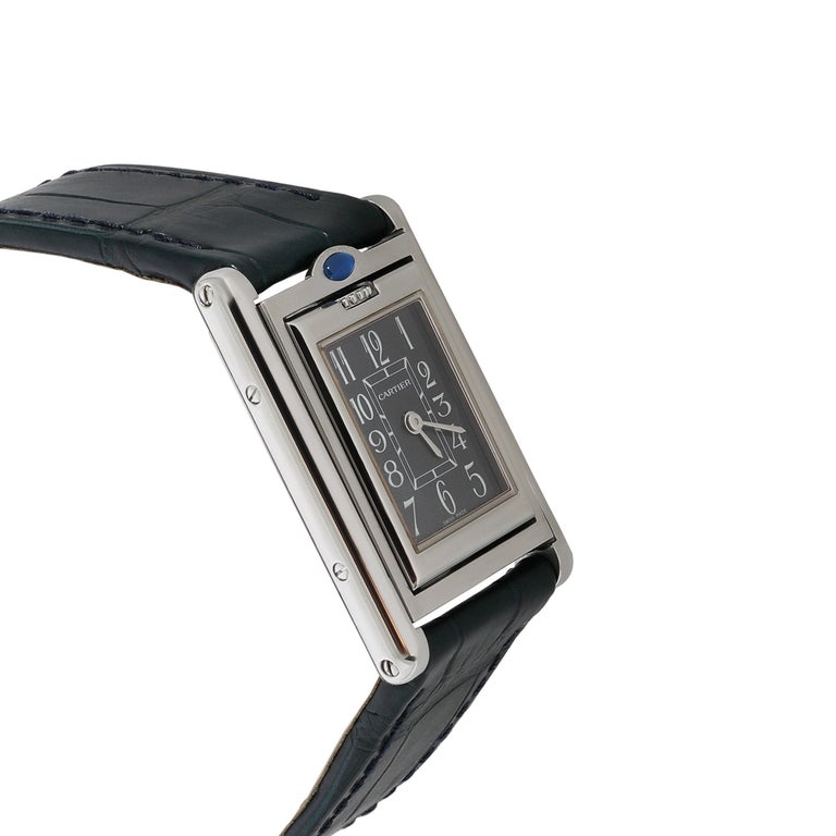 Cartier Tank Basculante 2386 Women's Watch in Stainless Steel at 1stDibs