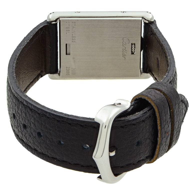 Cartier Tank Basculante Steel Reversible Case Quartz Ladies Watch ...