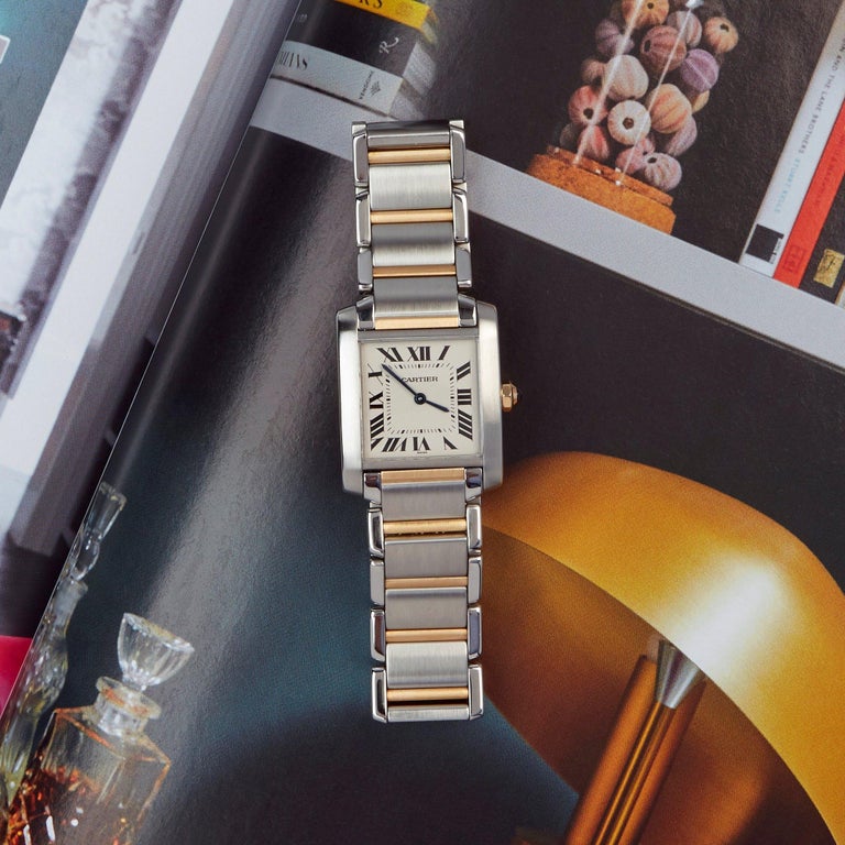 Cartier Tank Francaise 2301 Ladies Stainless Steel and Yellow Gold ...