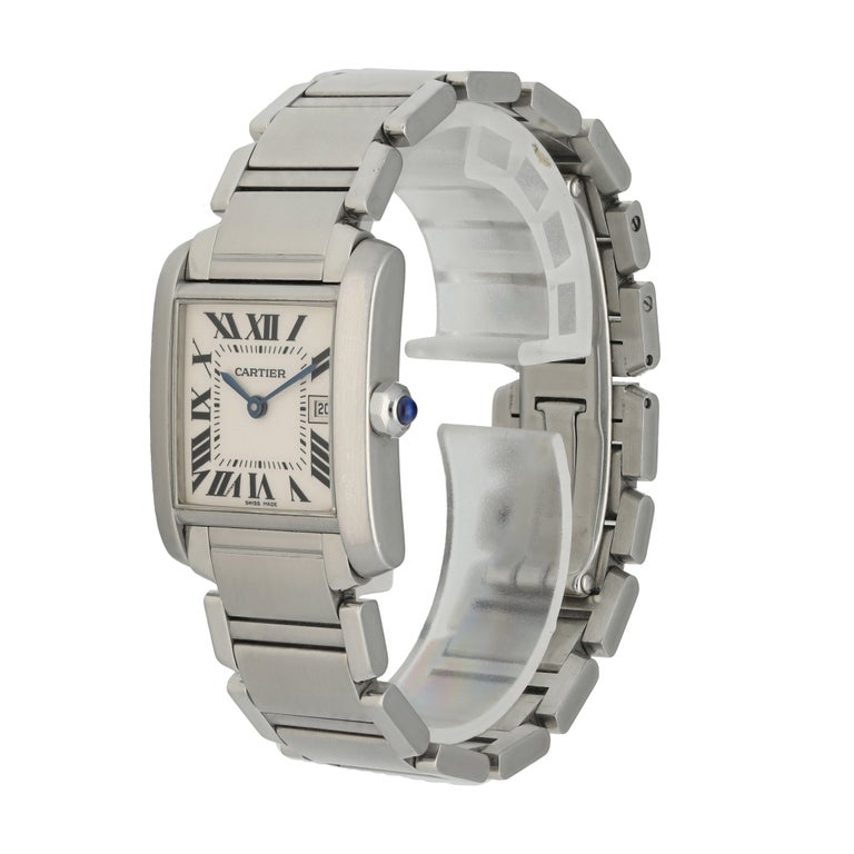 Cartier Tank Francaise 2465 Ladies Midsize Watch Box Papers For Sale at ...