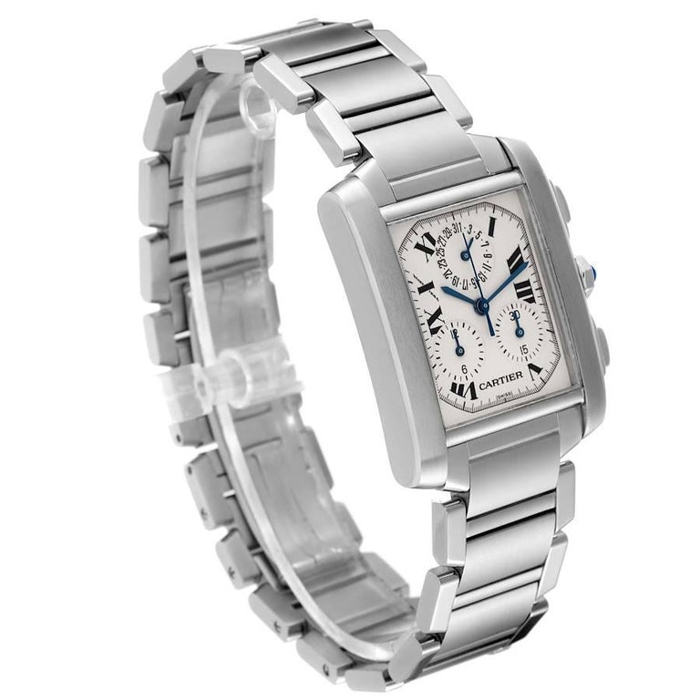 Cartier Tank Francaise Chronoflex Chronograph Steel Mens Watch W51001Q3 ...