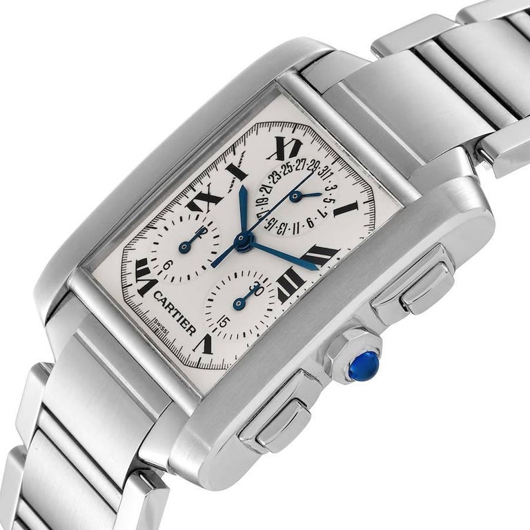 Cartier Tank Francaise Chronoflex Chronograph Steel Mens Watch W51001Q3 ...