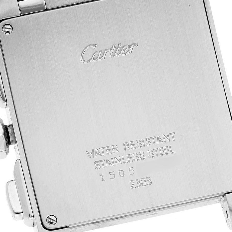 Cartier Tank Francaise Chronoflex Chronograph Steel Mens Watch W51001Q3 ...