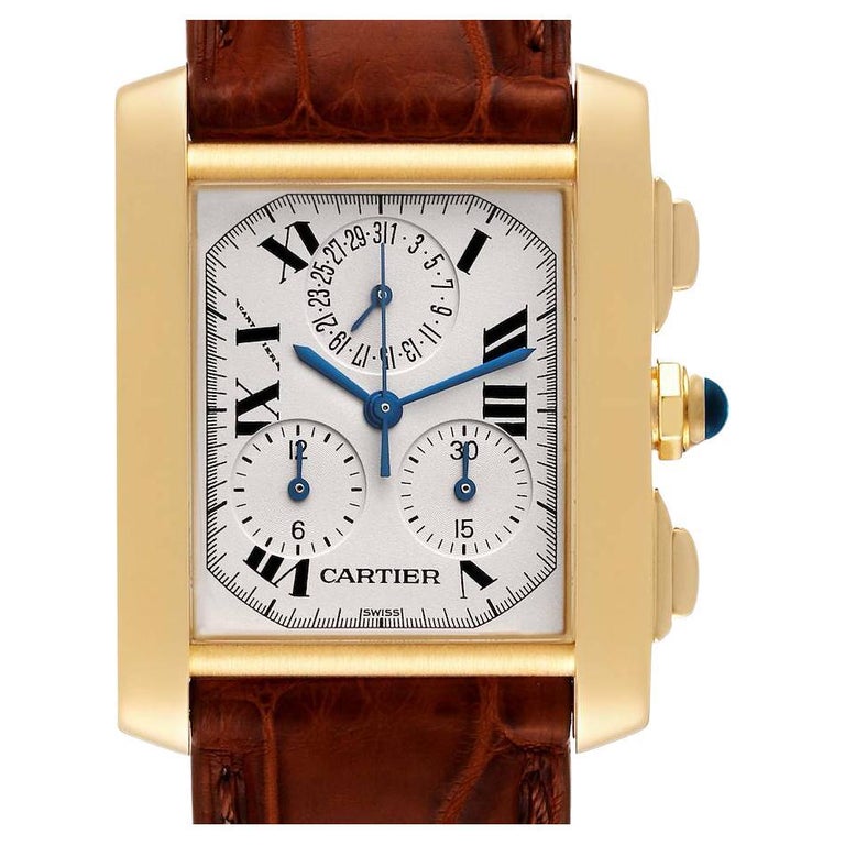 Cartier Tank Francaise Chronograph 18K Yellow Gold Mens Watch W5000556 ...