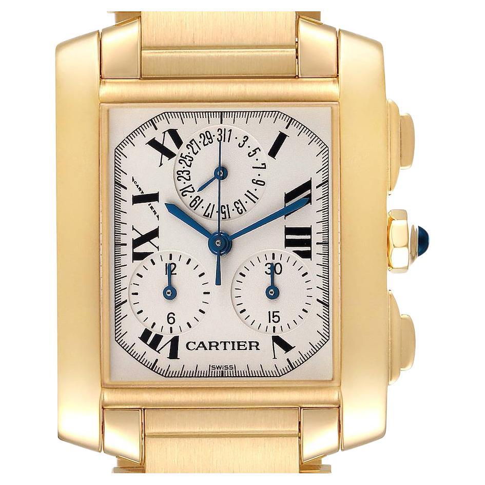 Cartier Tank Americaine Chronograph Yellow Gold Mens Watch W2601156 at ...