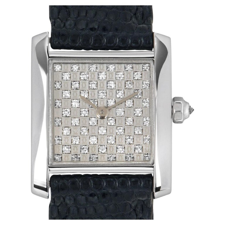 Cartier Tank Francaise Diamond Dial 2517 Watch For Sale at 1stDibs