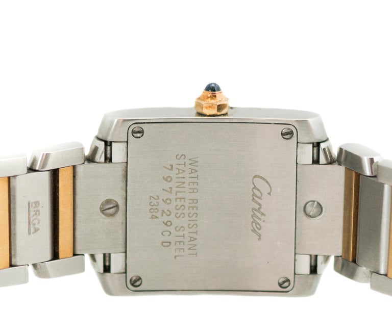 Cartier Tank Française Ladies 18 Karat Gold Two-Tone Wristwatch at 1stDibs